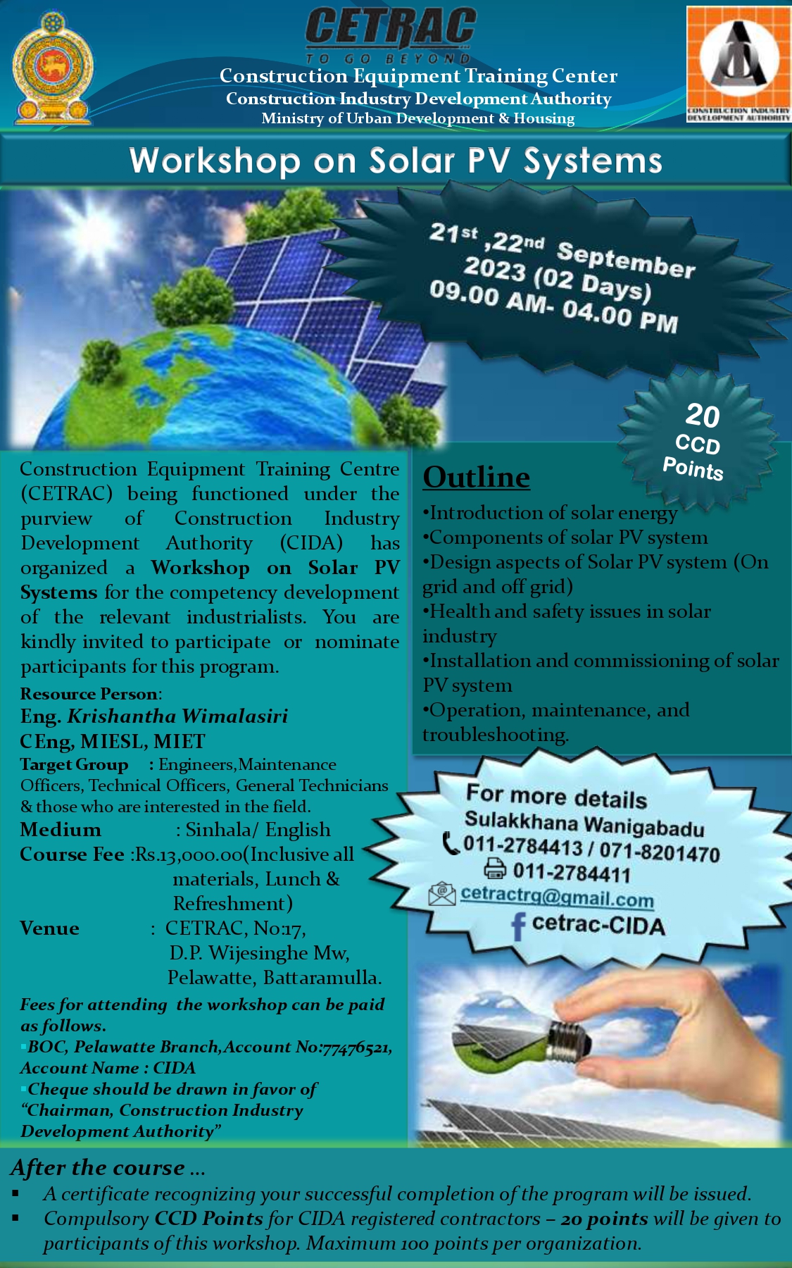 CCD Program : Construction Industry Development Authority