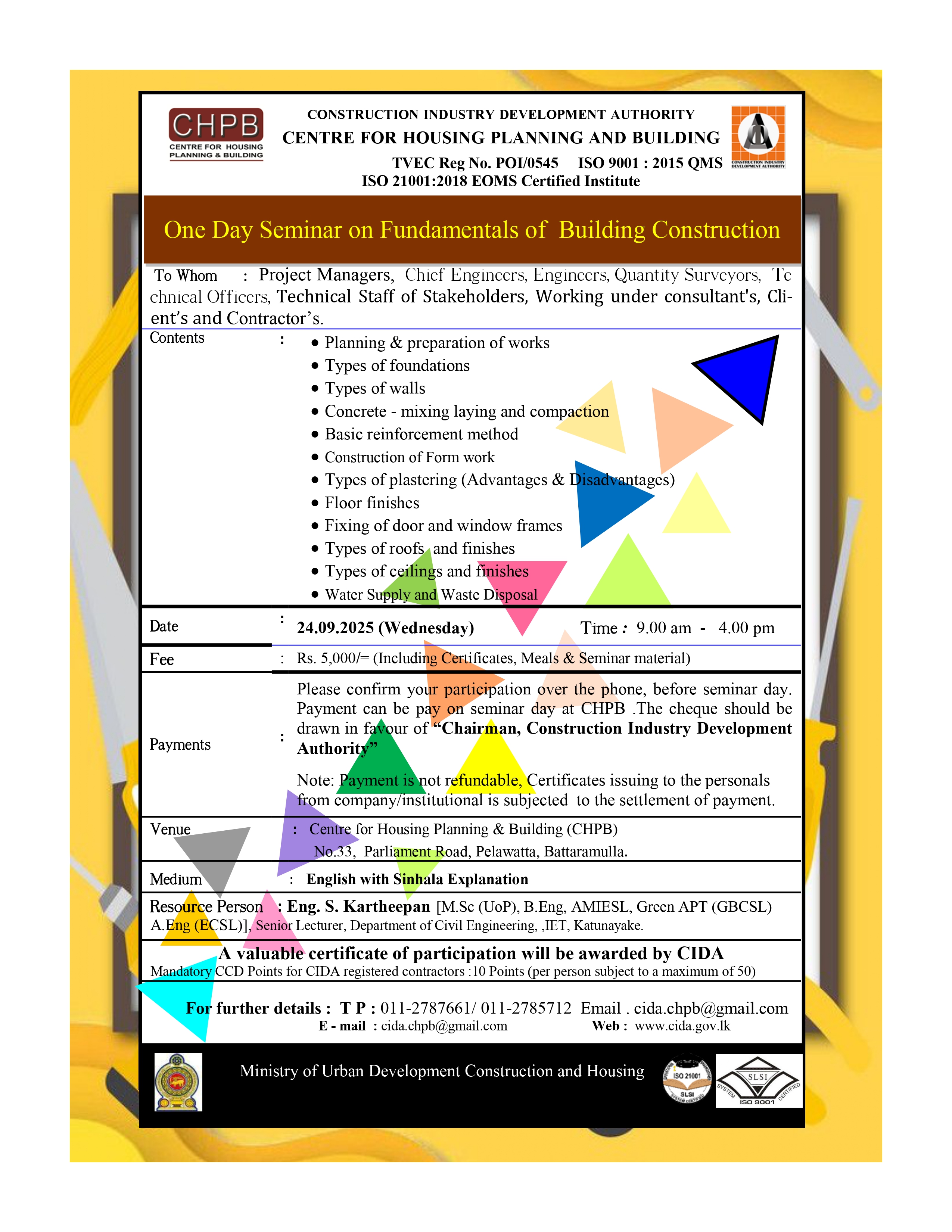 CCD Program : Construction Industry Development Authority